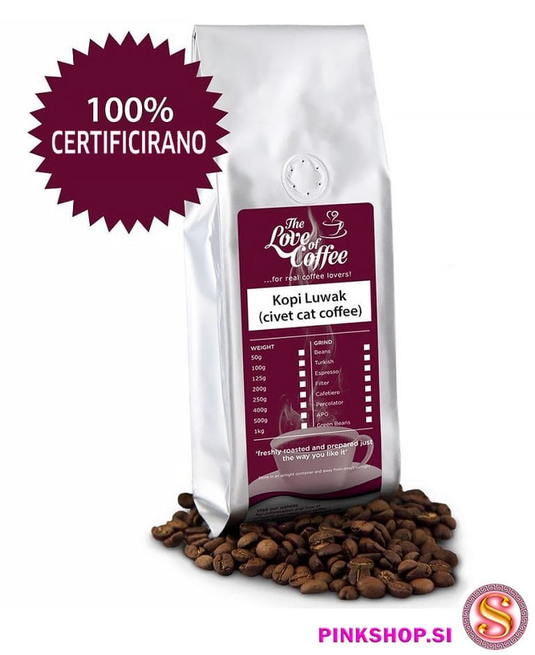 Kopi Luwak - kava, 100% Arabica, PINKSHOP.SI ☕️